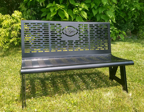 Steel Park Bench with Custom Laser Engraving Parks | Schools