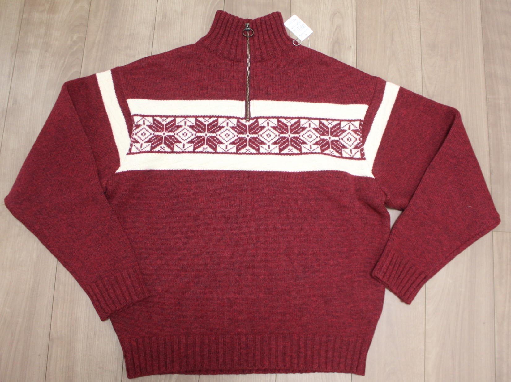 5G Wool Snow Pattern Half ZIP Sweater K2310KN108 - Fashionship