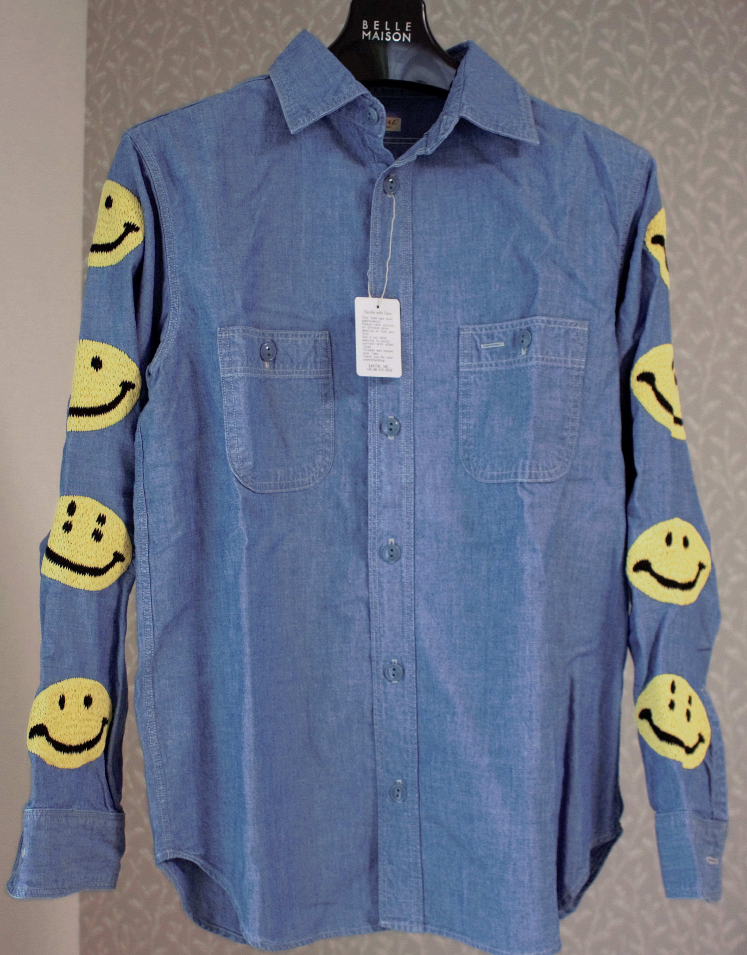 KAPITAL Chambray Work Shirt (Smile Embroidery) EK-895 - Fashionship