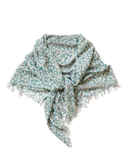 KAPITAL Scarves Rayon Octopus Arabesque pt Fringe Shawl