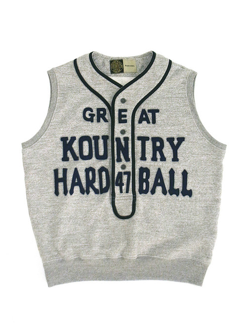 KAPITAL Vest TOP Fleece Baseball Henry Vest (GREAT KOUNTRY)