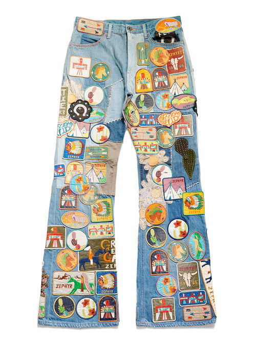 KAPITAL Pants 12.5Oz Denim 5P Rat Flare Pants (ZEPHYROS INSANE Remake)