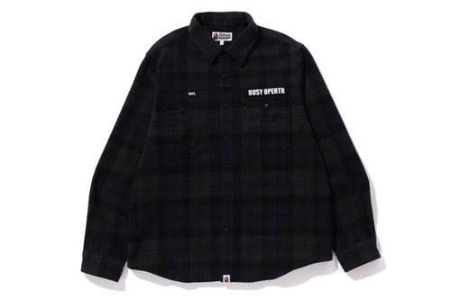 BAPE SHIRT FLANNEL CHECK TACTICAL SHIRT