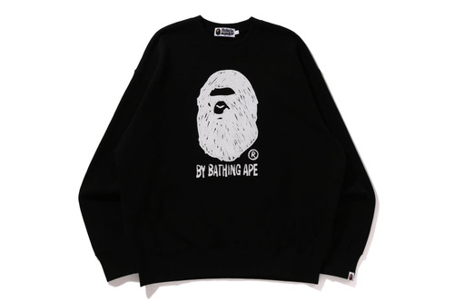 BAPE CUT AND SEWN HAND DRAW APE HEAD CREWNECK