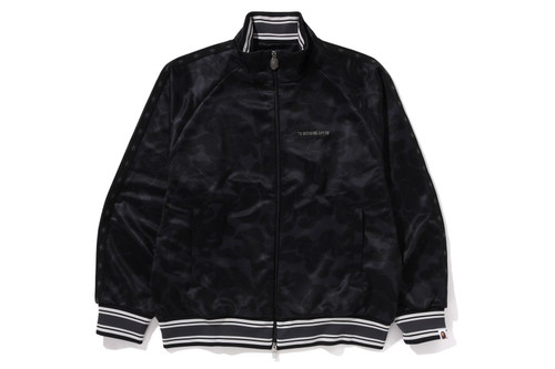 BAPE CUT AND SEWN SOLID CAMO BATHING APE LOGO RELAXED FIT TRACK JACKET