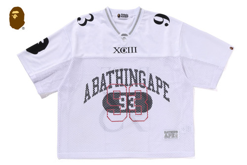 BAPE T-SHIRT LINE CAMO MULTI LOGO RELAXED FIT FOOTBALL JERSEY