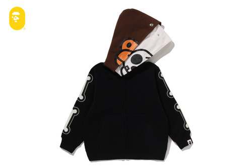 BAPE BABY MILO STORE BABY MILO SKULL ZIP DOUBLE HOODIE