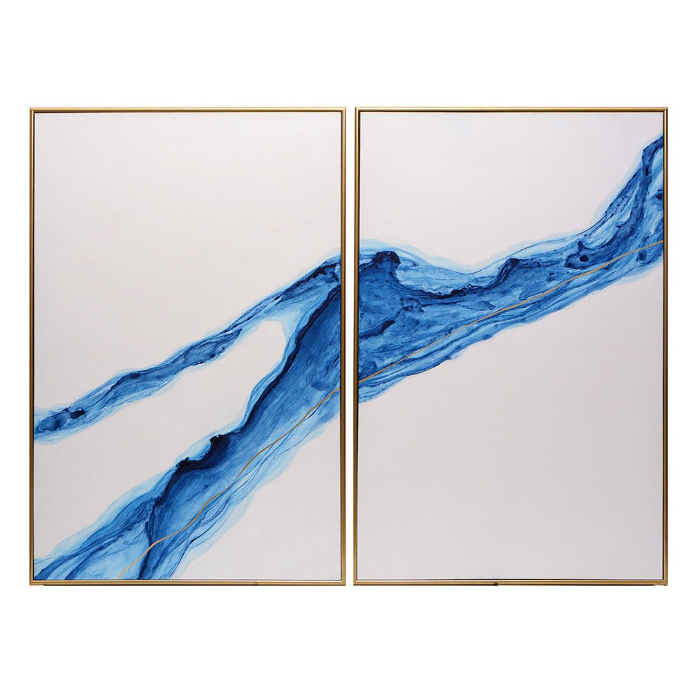 Sunpan Fractured Fix - 40" X 60" - Gold Floater Frame