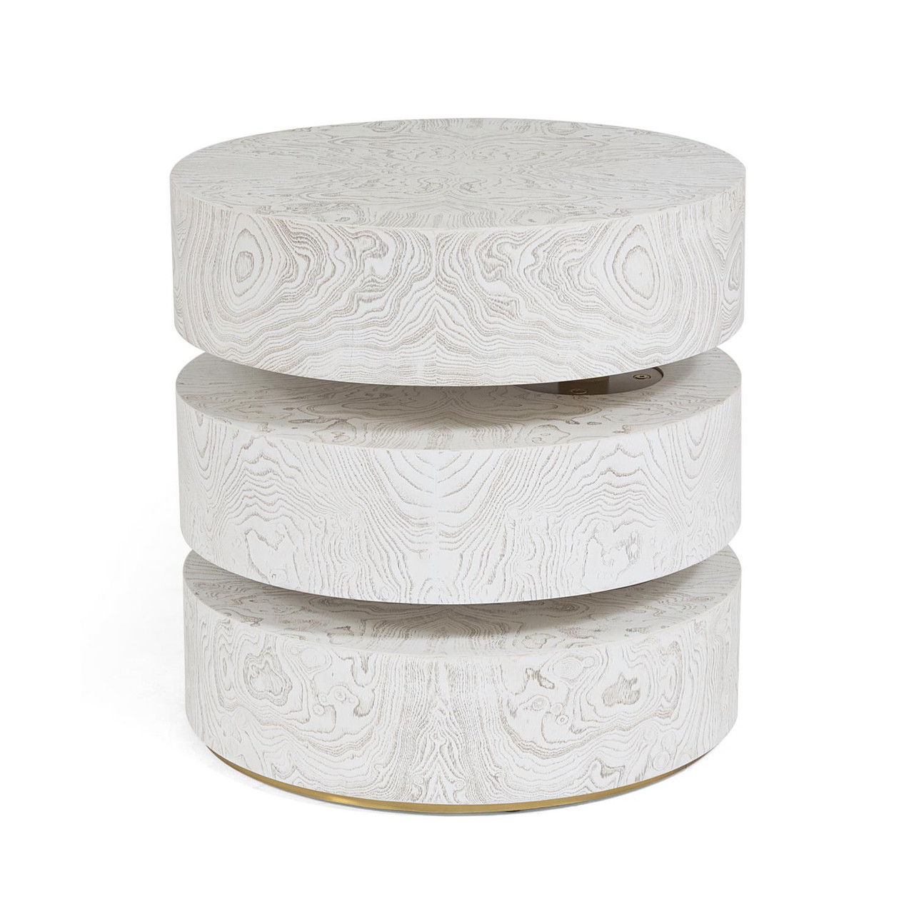 Global Views Traverse Side Table - White