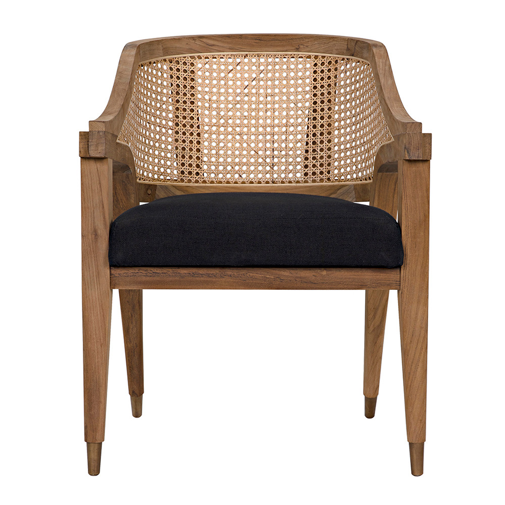 Noir Jude Chair - Teak with Caning