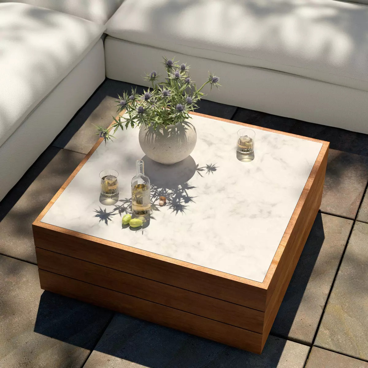 Four Hands Grant Outdoor Coffee Table - Natural Teak