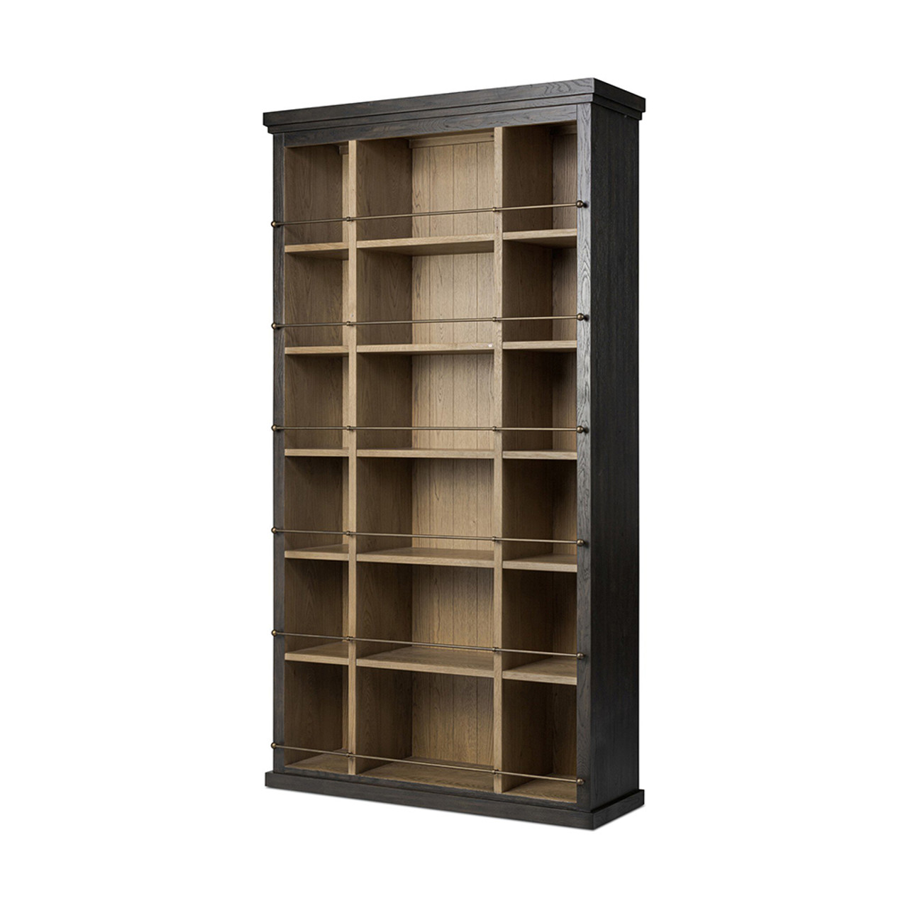 Thin oak bookcase store