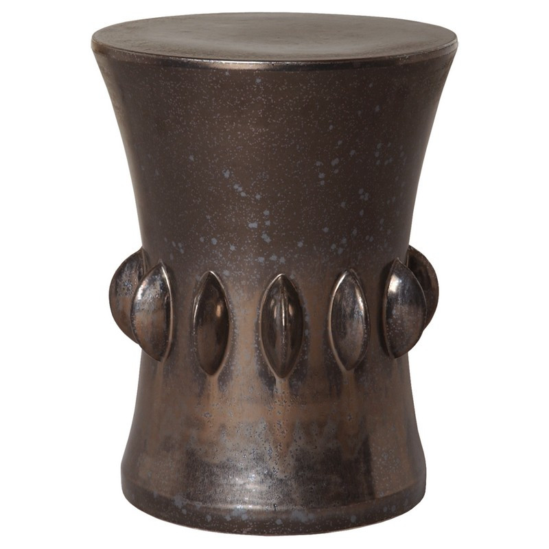 Emissary Large Jewel Stool - Gun Metal