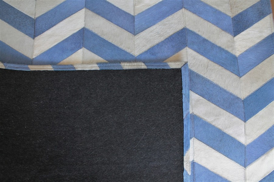 Madisons Inc Blue Cow Hide Rug