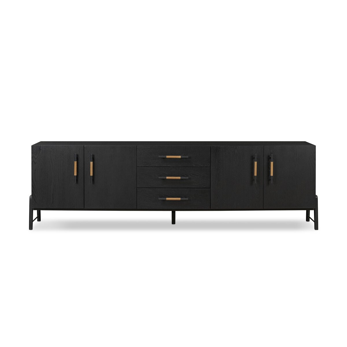 Four Hands Fisher Media Console - Smoked Black Veneer