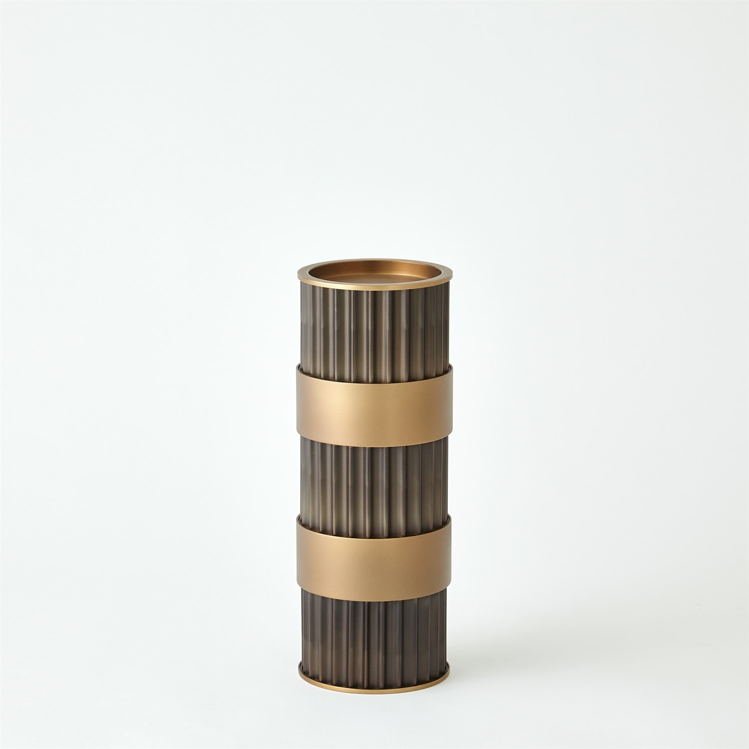Global Views Magic Flute Cylinder Box - Brass - Bronze