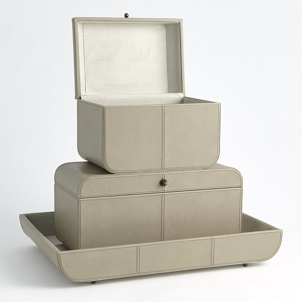 Global Views Curved Corner Tray - Ivory