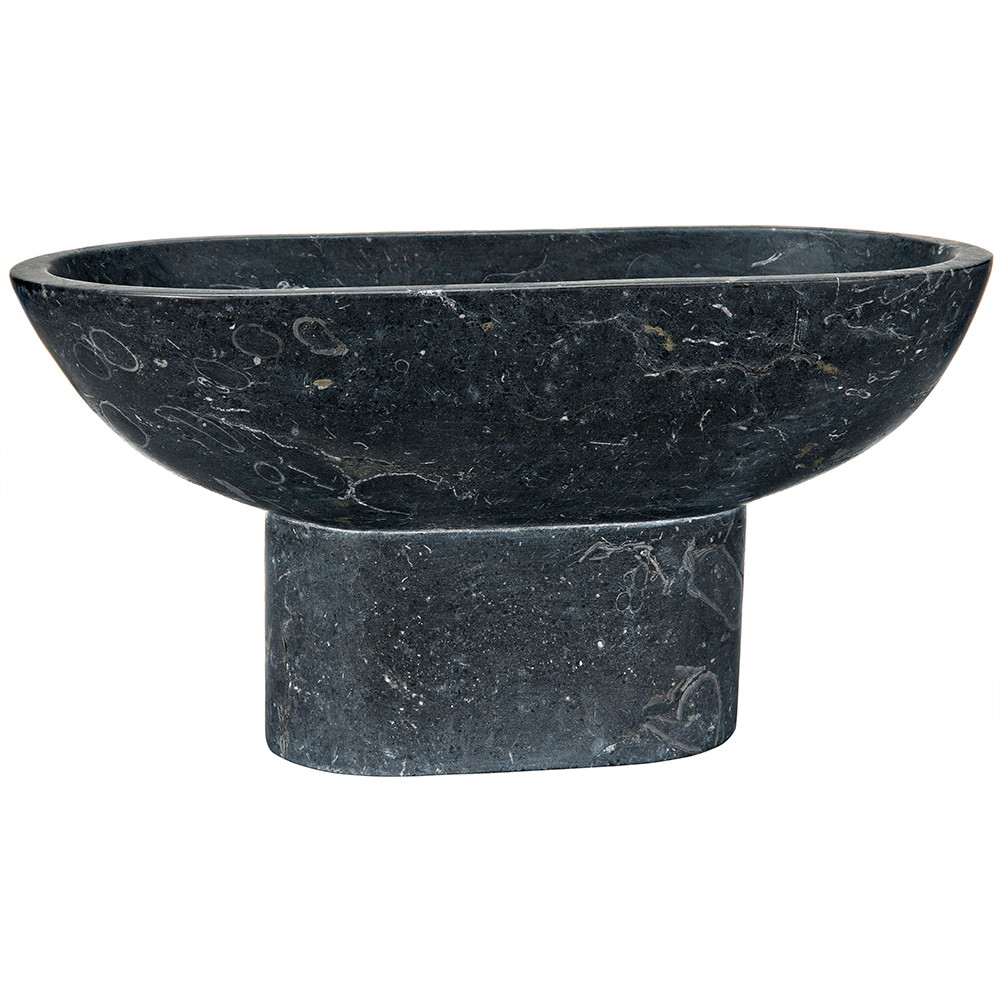 Noir 20" Round Tray - White Stone