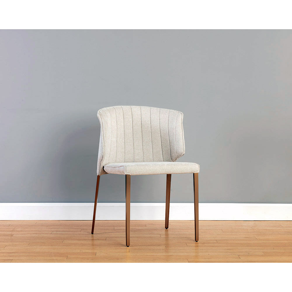 Sunpan Marie Dining Chair - Belfast Oatmeal / Bravo Cognac - Set Of 2