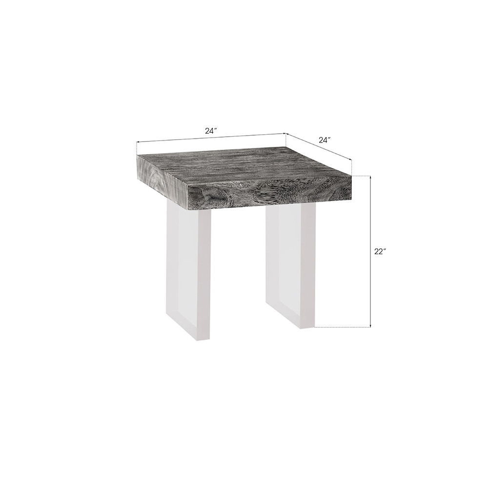 Phillips Collection Waterfall Desk - Gray Stone - Acrylic Leg