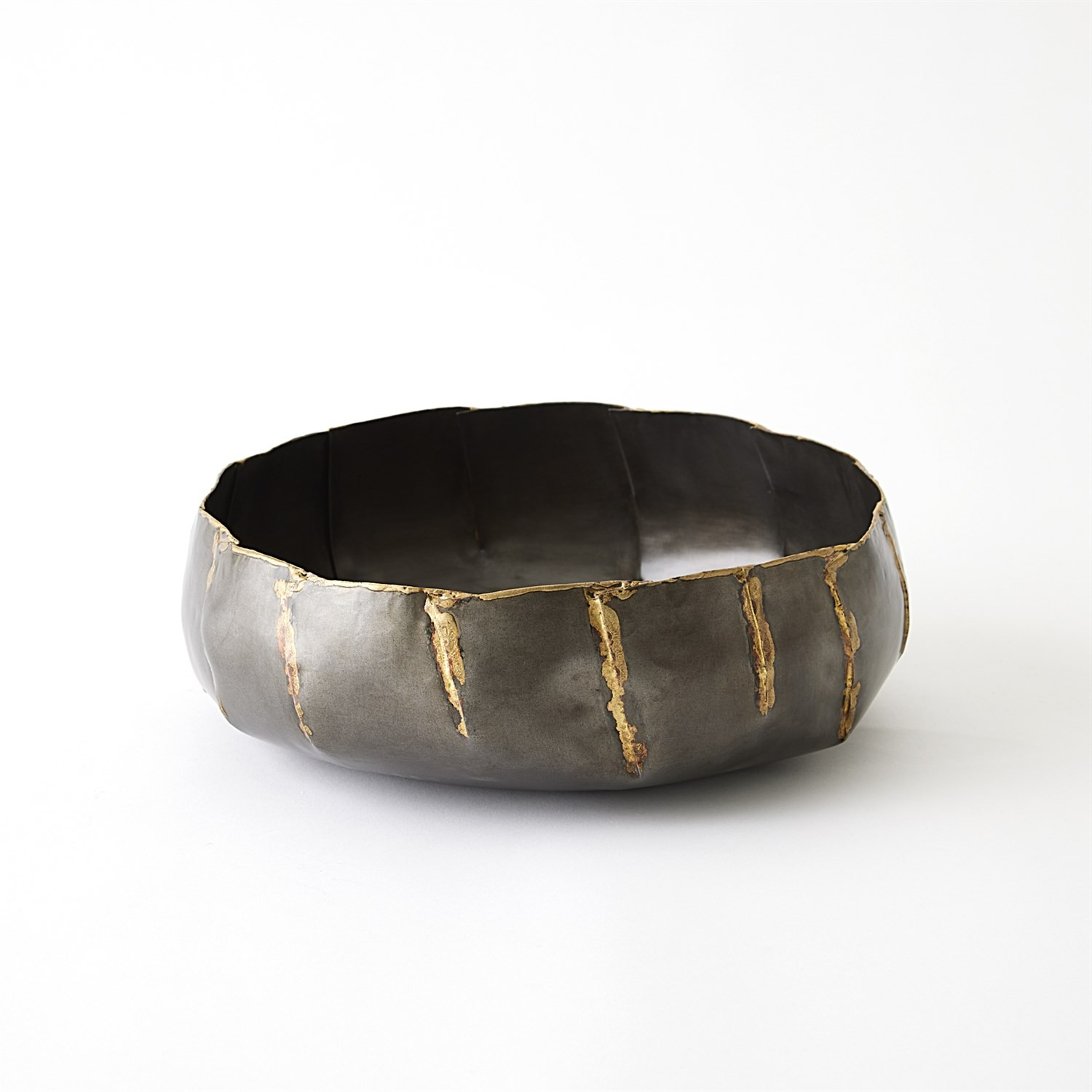 Studio A Pleated Armor Bowl - Antique Gunmetal - Med