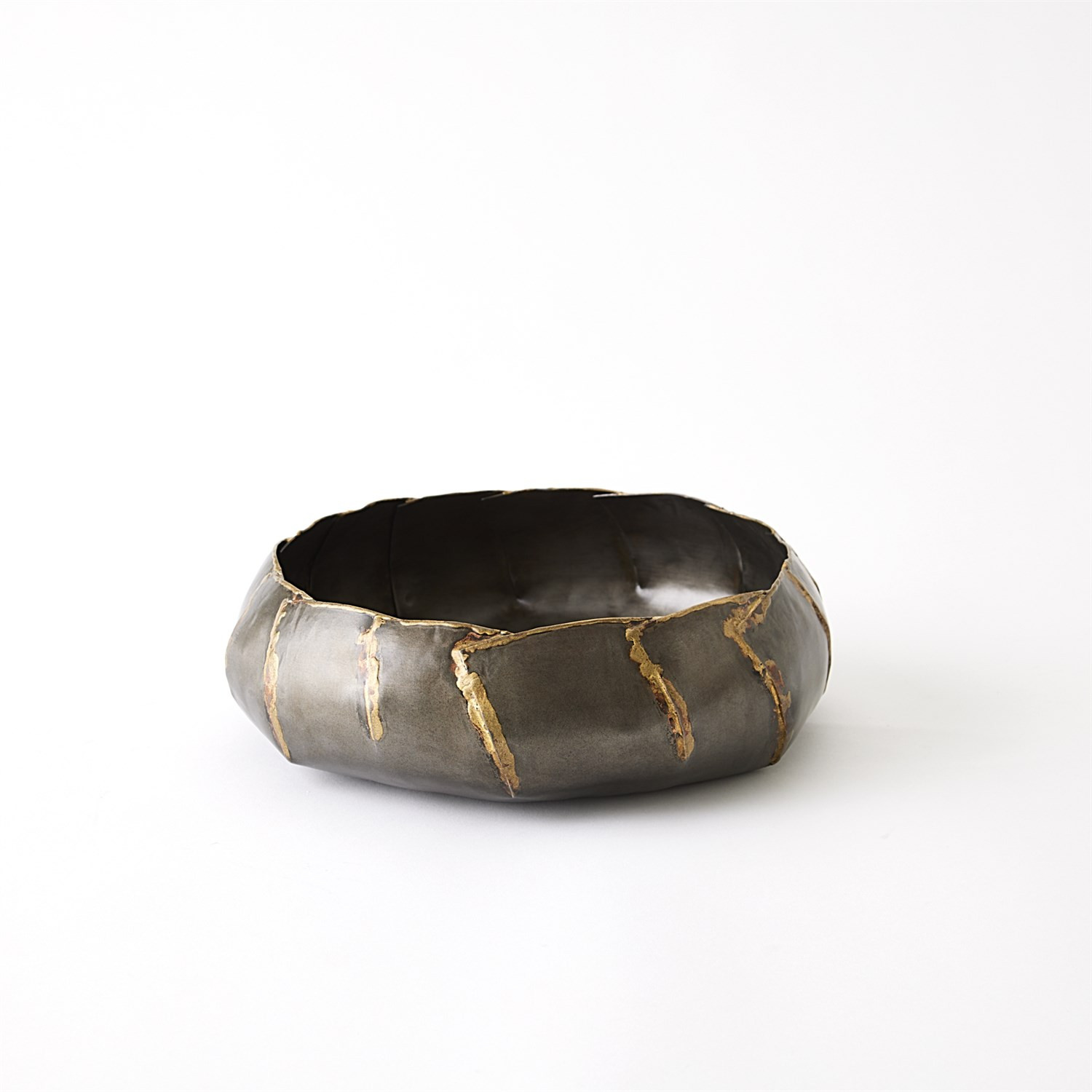 Studio A Pleated Armor Bowl - Antique Gunmetal - Med