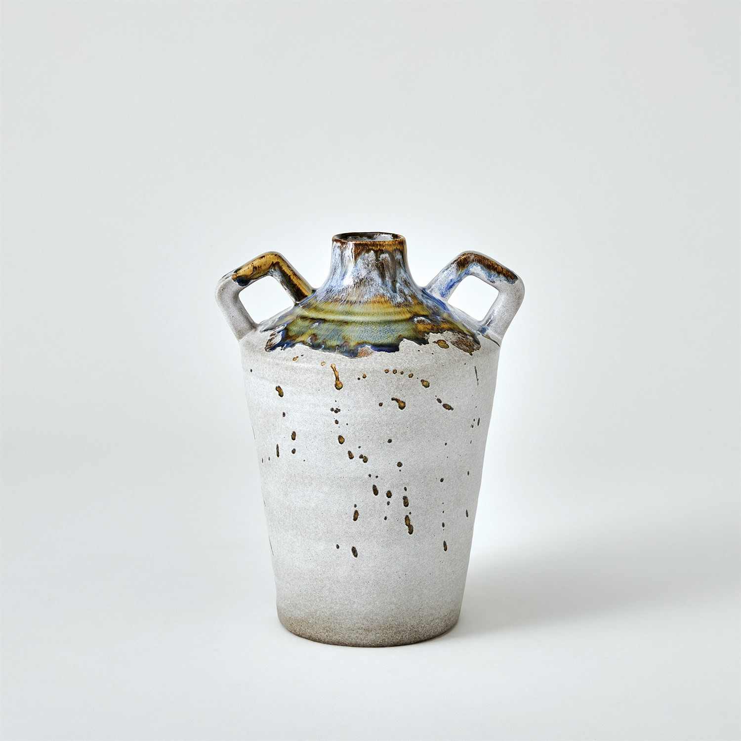 Studio A Volcan Handled Jar - Grey - Reactive Green - Sm