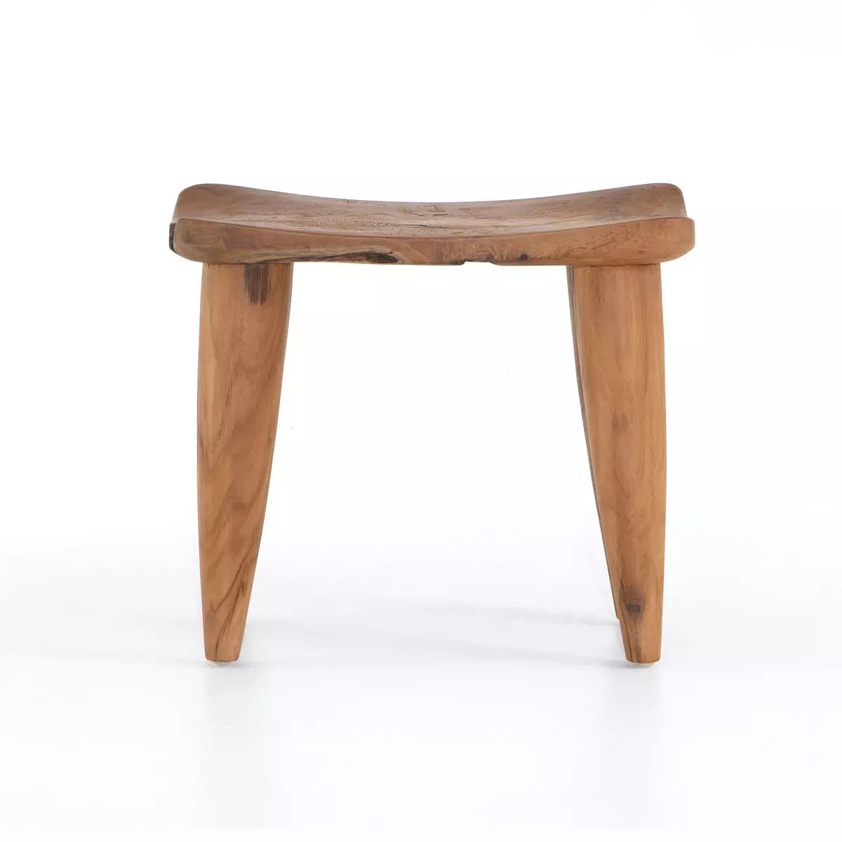 Four Hands Teak Stool - Aged Natural Teak