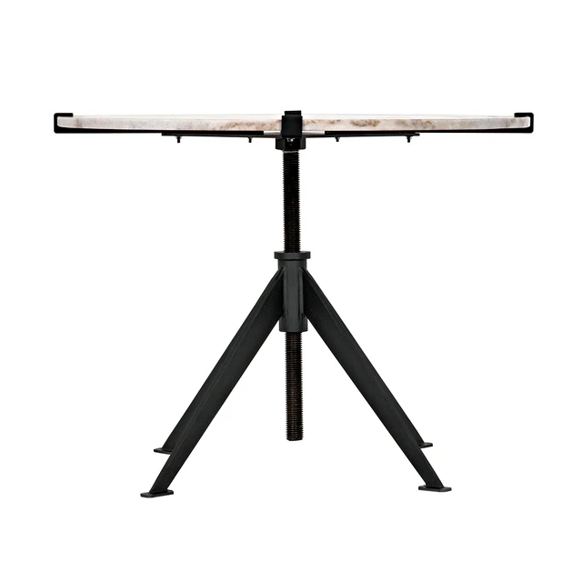 Noir Edith Adjustable Side Table - Large - Antique Brass Finish