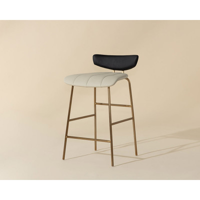 Sunpan Lorelei Counter Stool - Dillon Cream / Dillon Black