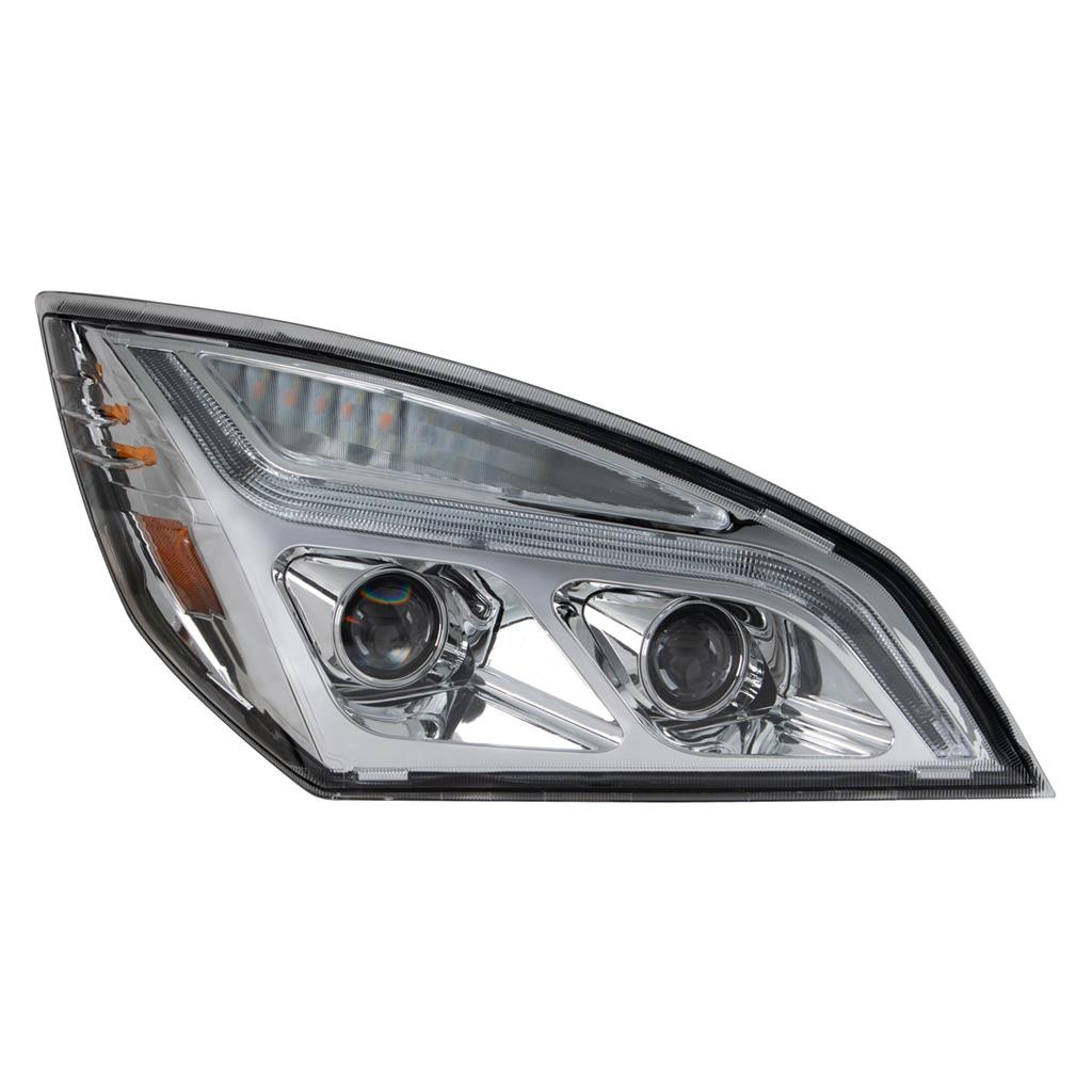 Chrome LED Projection Headlight with LED Position Light - Passenger
