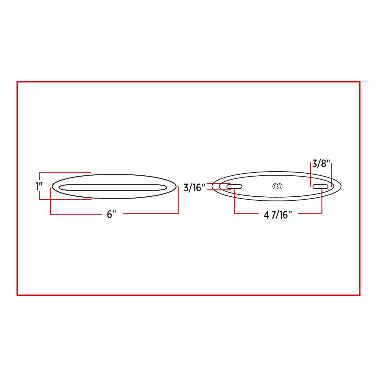 6" Slim Marker Dual Flatline Red/White LED (9 Diodes)