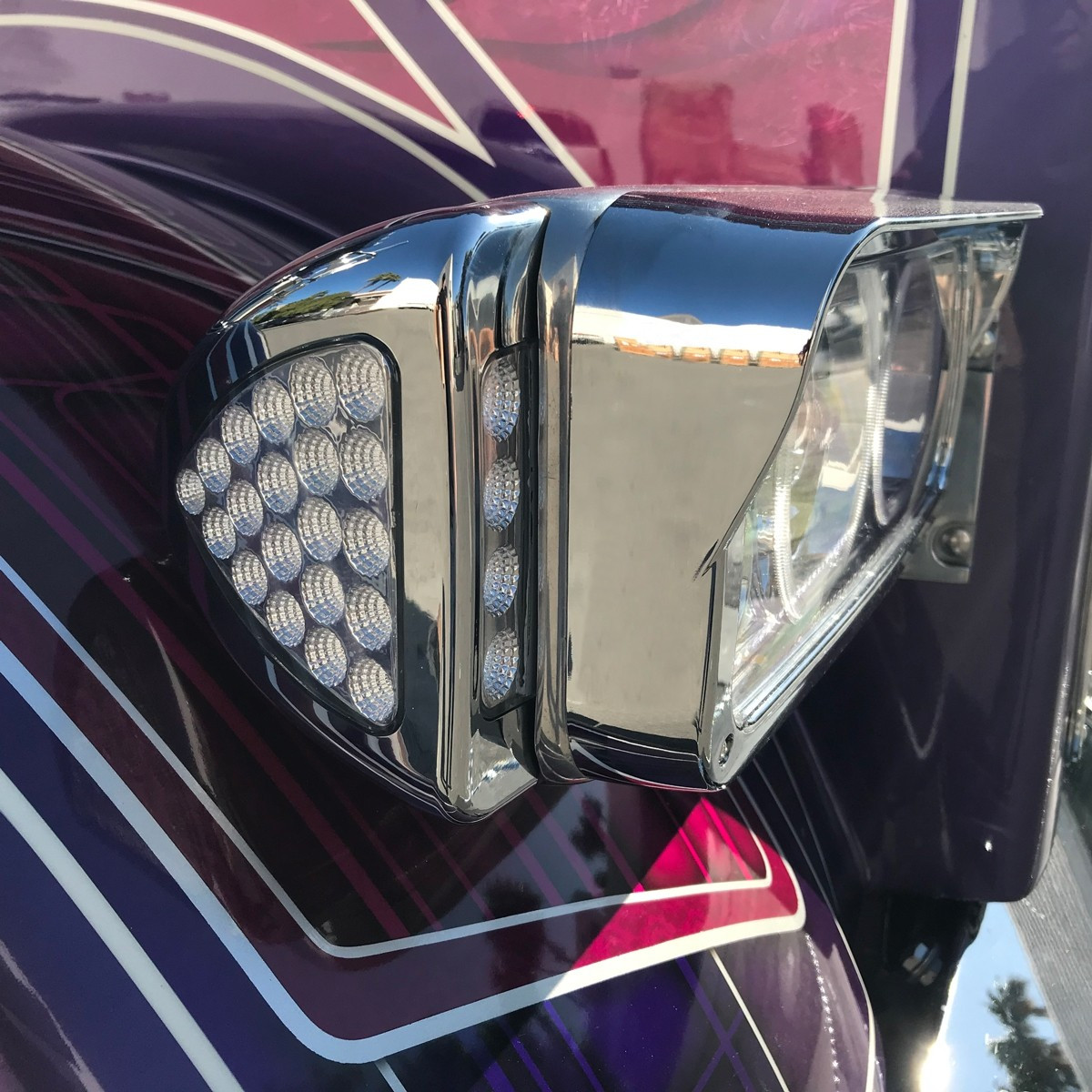 Peterbilt Side Headlight Triangle Dual Revolution Amber/Purple LED (24 ...