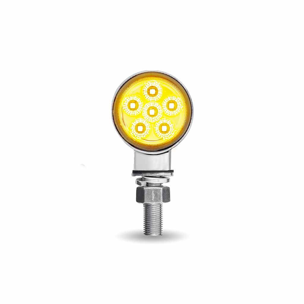 TRUX 1.8" Clear Amber/Red Double Face Round Marker Light with Reflector ...
