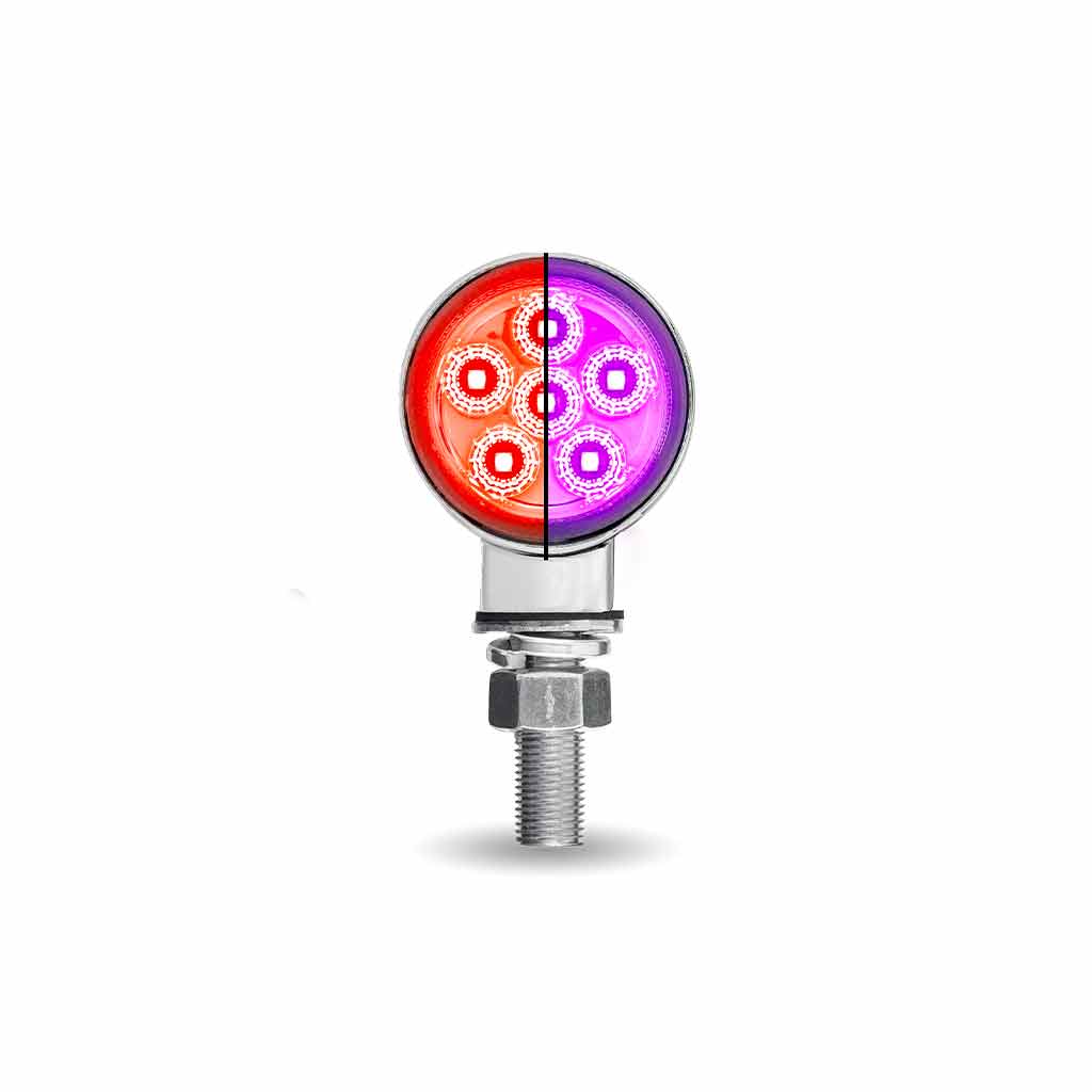 TRUX Mini Round Double Face Amber/Red to Purple Marker Light (12 Diodes ...