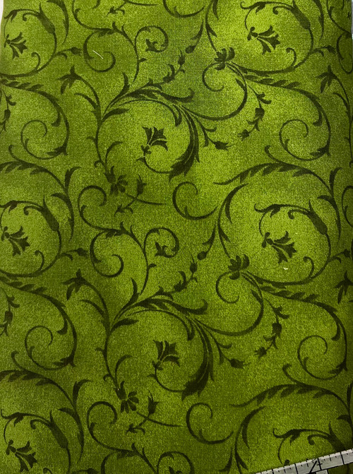 Green vines and florals wide backing - Loraine's Stitch 'n' Crafts