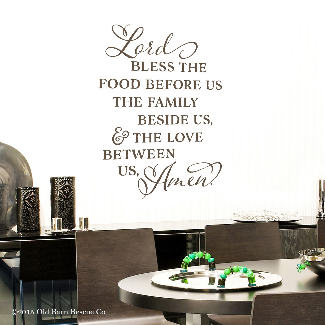 Bless This Food Before Us Decal - Food Blessing Prayer