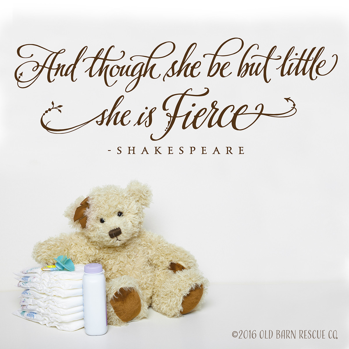 Though She Be But Little | Little Girl Wall Decals | Hand-lettered