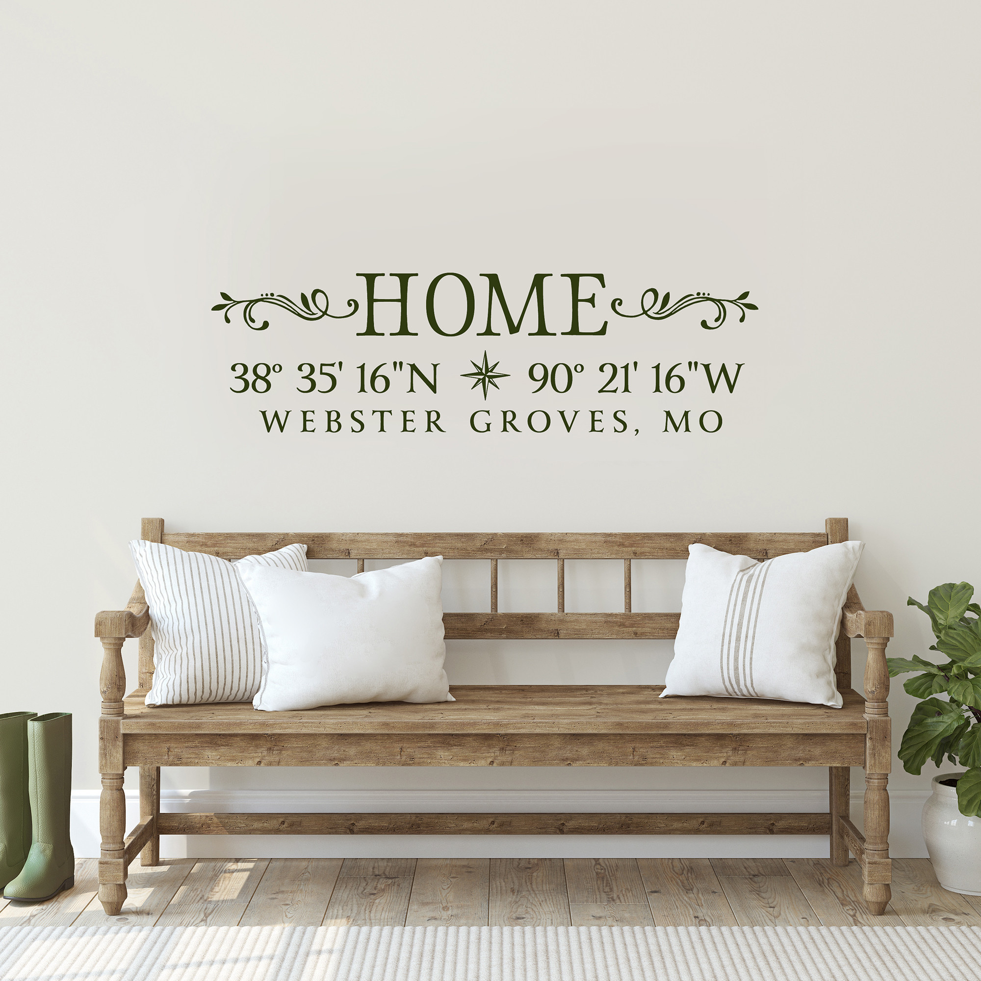 Hometown Pride Wall Decal - Coordinates Sign - Old Barn Rescue