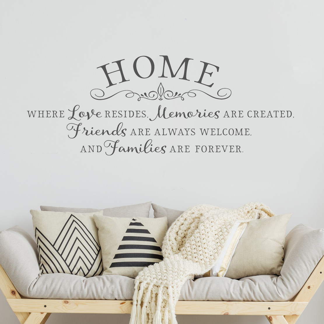 Home is where love resides - Inspiring wall decal - home quotes - Old ...