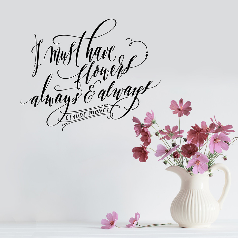 Wall Decals - Vinyl Wall Decals - Beautiful Hand Drawn Lettering