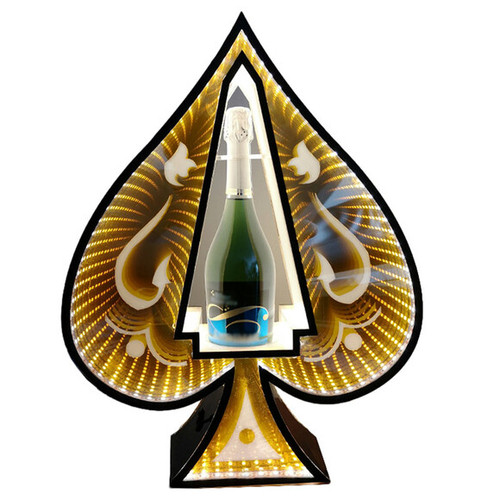 LED Infinity Mirror Spade Bottle Presenter - Nightlife Supplier