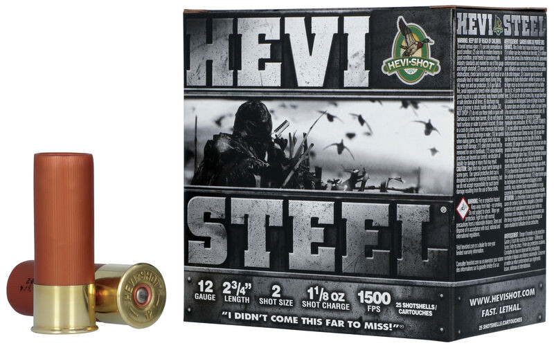 HEVI-Shot Hevi-Steel 12 Gauge 2.75" 1 1/8 oz #2 CASE- 250rds - Clay ...