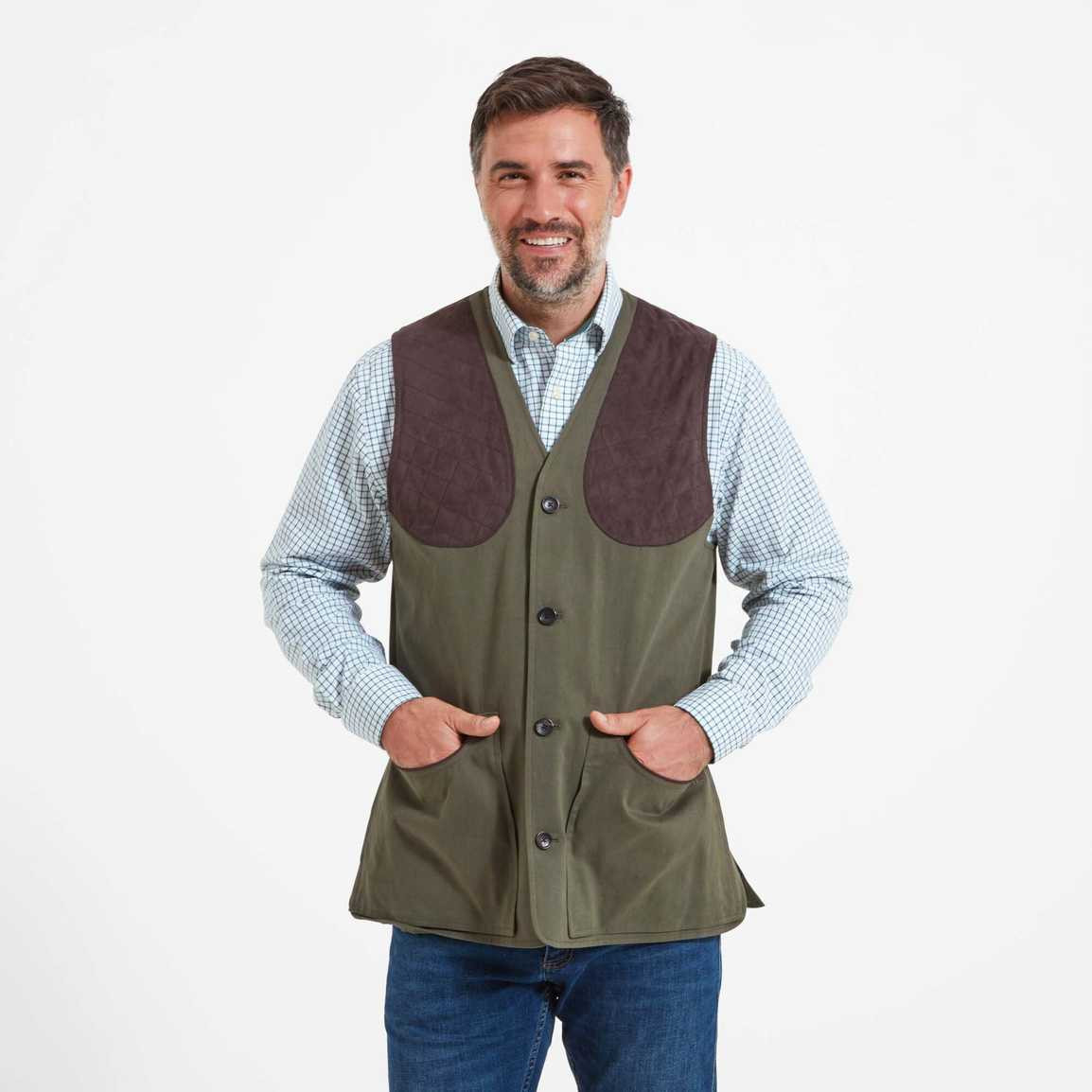 SCHOFFEL ALL SEASON SHOOTING VEST DARK OLIVE - Clay Shooters Supply