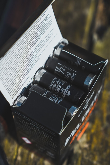 GAMEBORE VELOCITY BLACK 12ga 3/4oz 2.5" 1190fps #8 - FIBRE WAD - FLAT ...