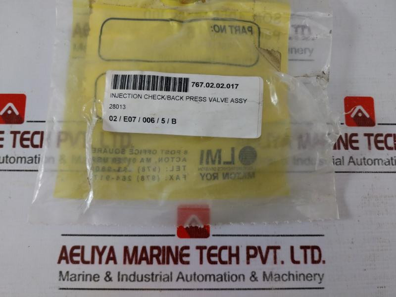 Lmi 28013 Injection Check/Back Pressure Valve