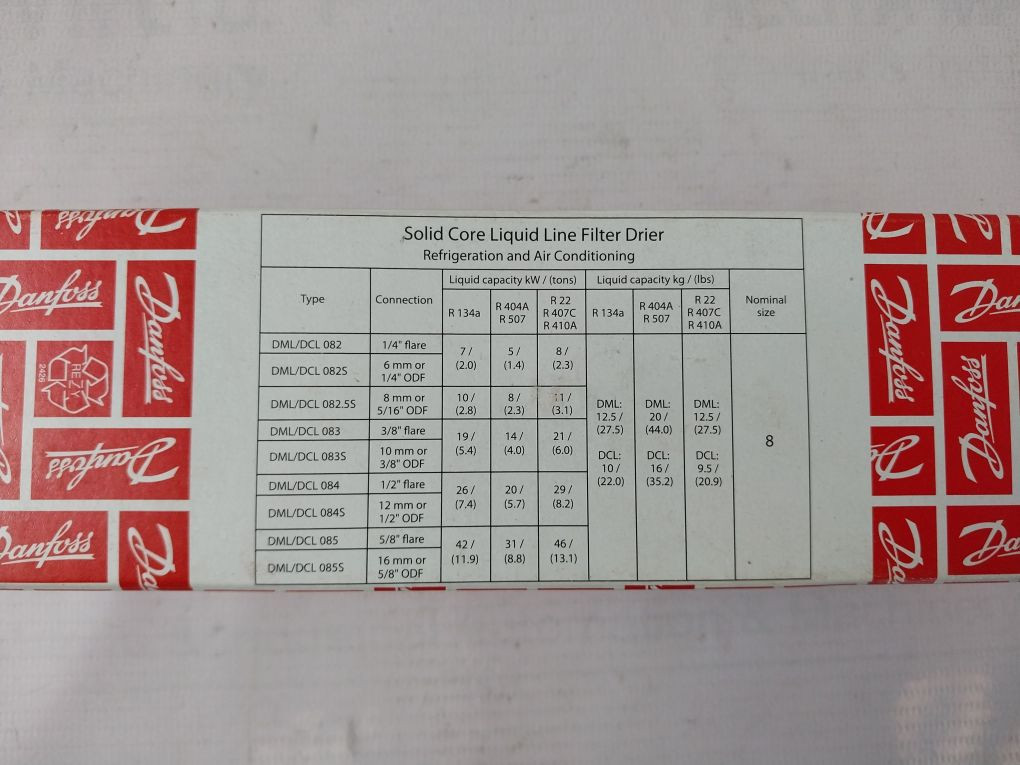 Danfoss Dml 082S Liquid Line Filter Drier