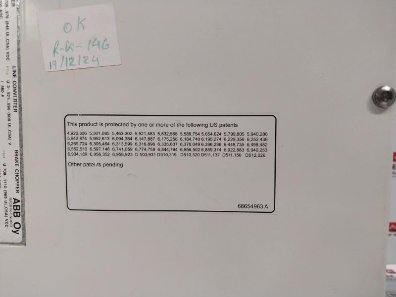 Abb Acs800-104Lc-0700-7+E205+Q950 Line Converter Inverter I/O Module Rev A