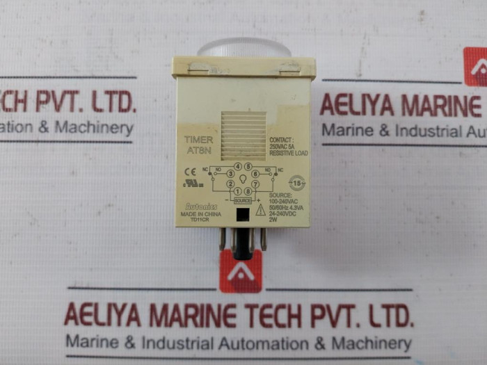 Autonics At8N Multi-function Analog Timer W/ Base 0-5 Sec 250Vac 100 ...