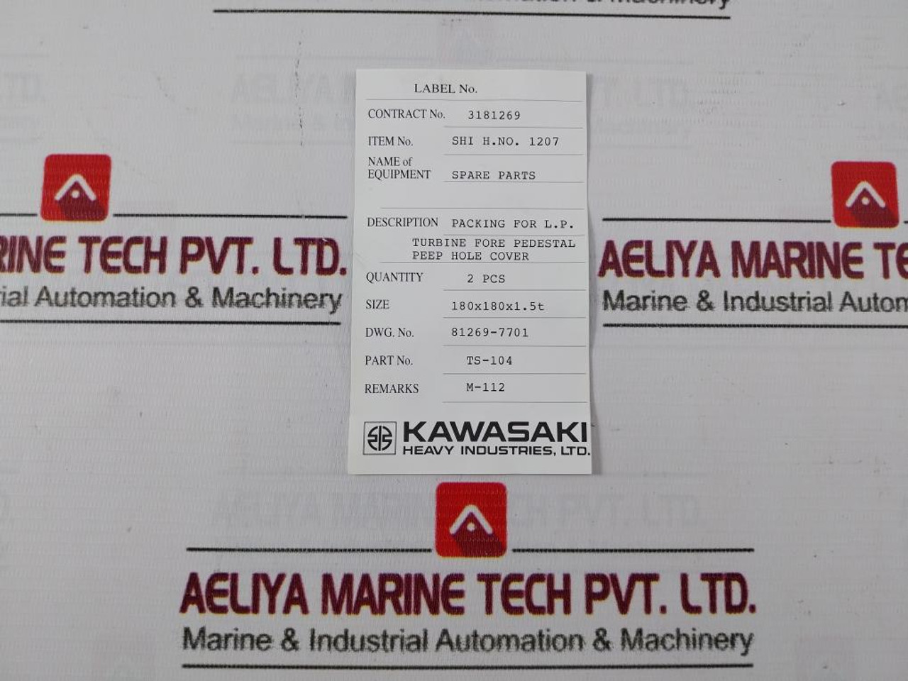 Valqua 6500 Non-asbestos Fiber Sheet Gasket 180X180X1.5T Ts-104